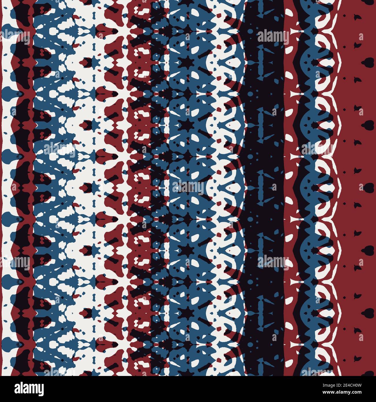 Seamless abstract pattern in red blue black white Stock Photo - Alamy