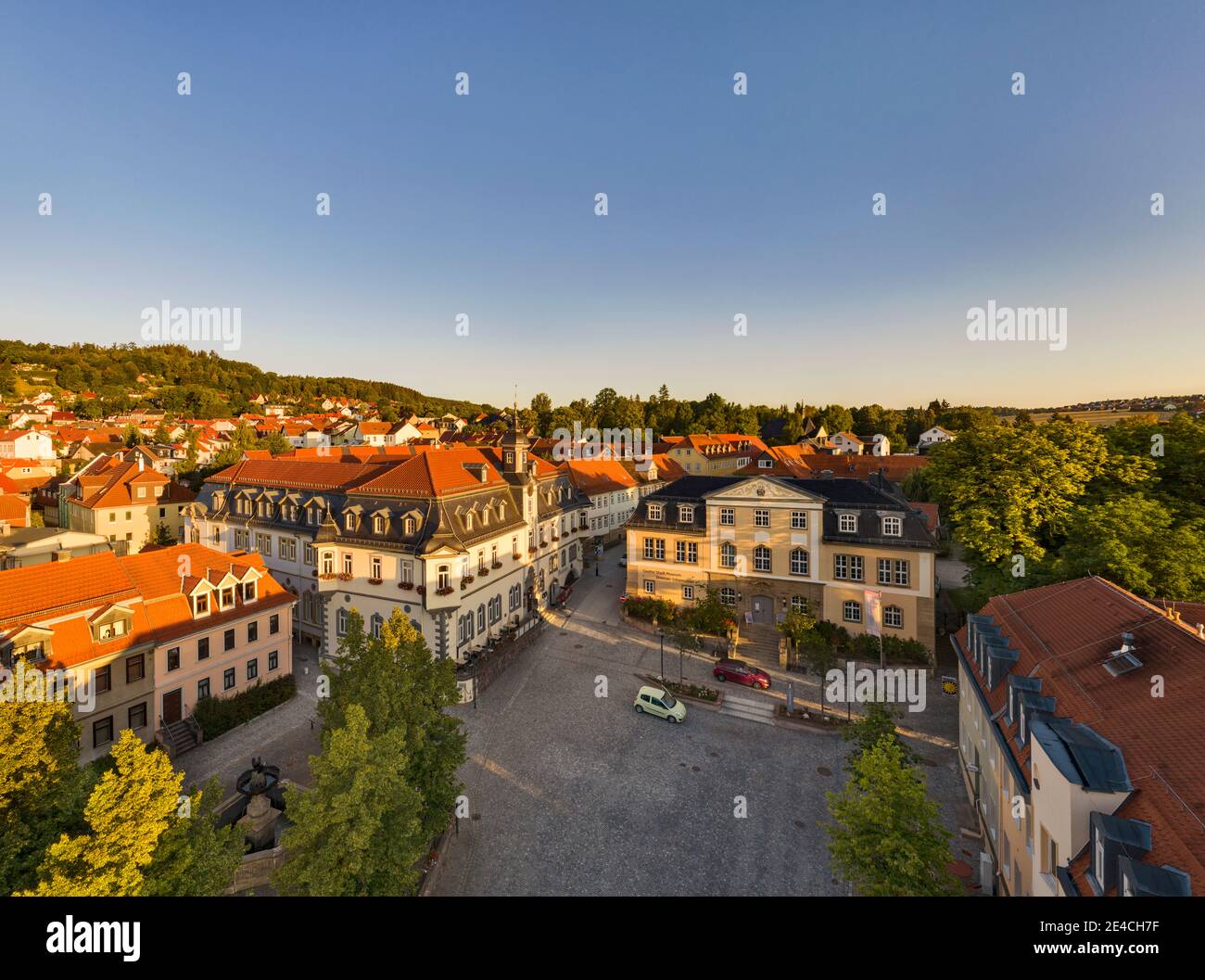 Germany, Thuringia, Ilmenau, market square, town hall, Goethe city ...