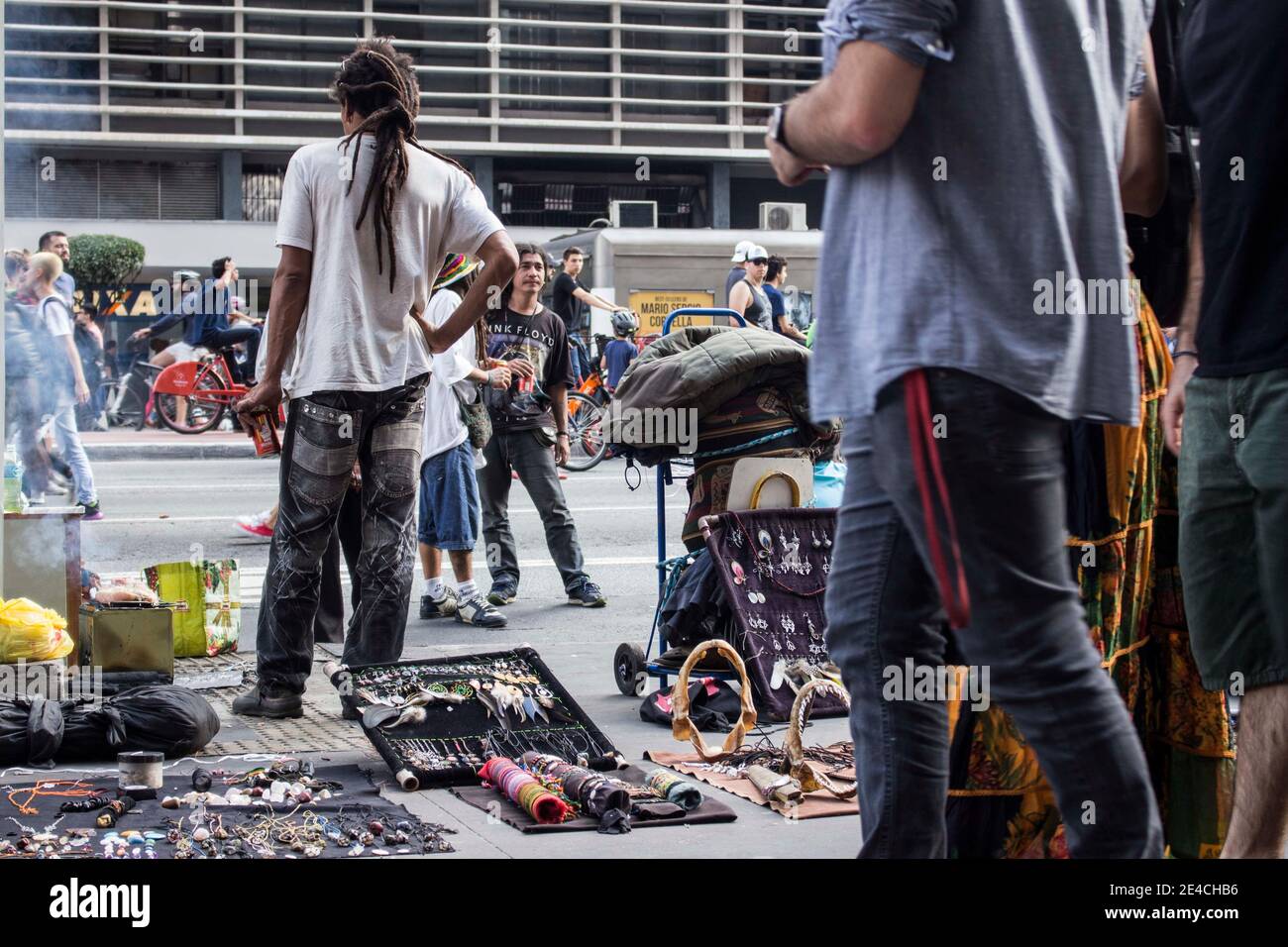 Sao Paulo / Sao Paulo / Brazil - 08 19 2018: Black man with hair full ...