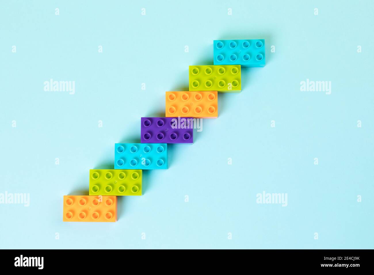 Ladder made of colorful building toy blocks - success concept Stock ...