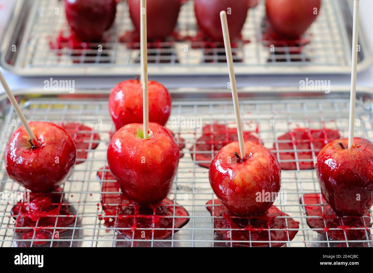 Sugar Candy Coated Apples Stock Photo - Alamy
