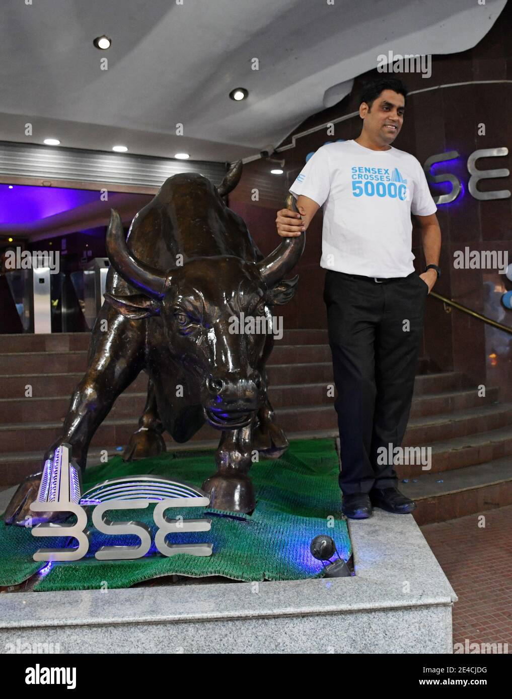 India stock exchange bull hi-res stock photography and images - Alamy
