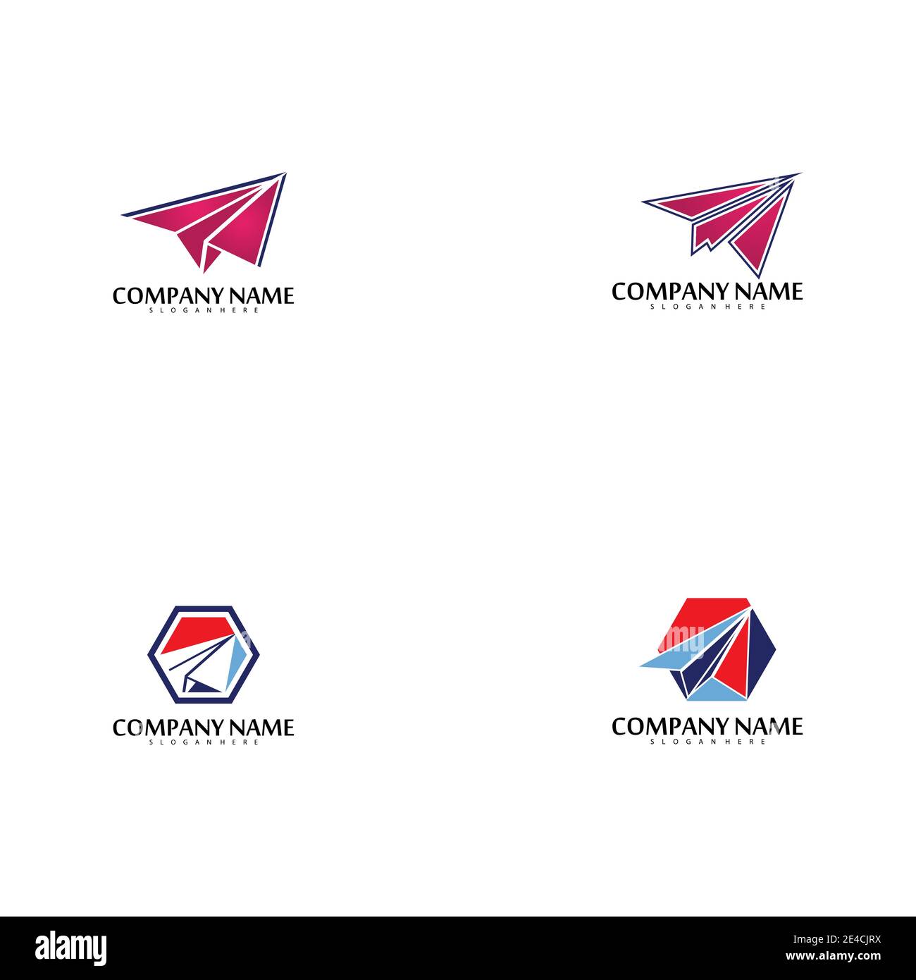 Set Paper plane logo vector illustration template Stock Vector Image ...
