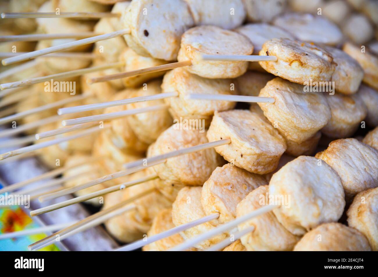 street food on a stick in Malaysia Stock Photo - Alamy