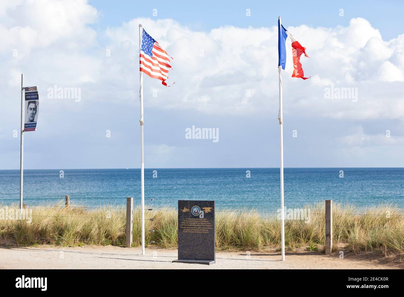 Flags fly at the Utah Beach Memorial Stock Photo - Alamy