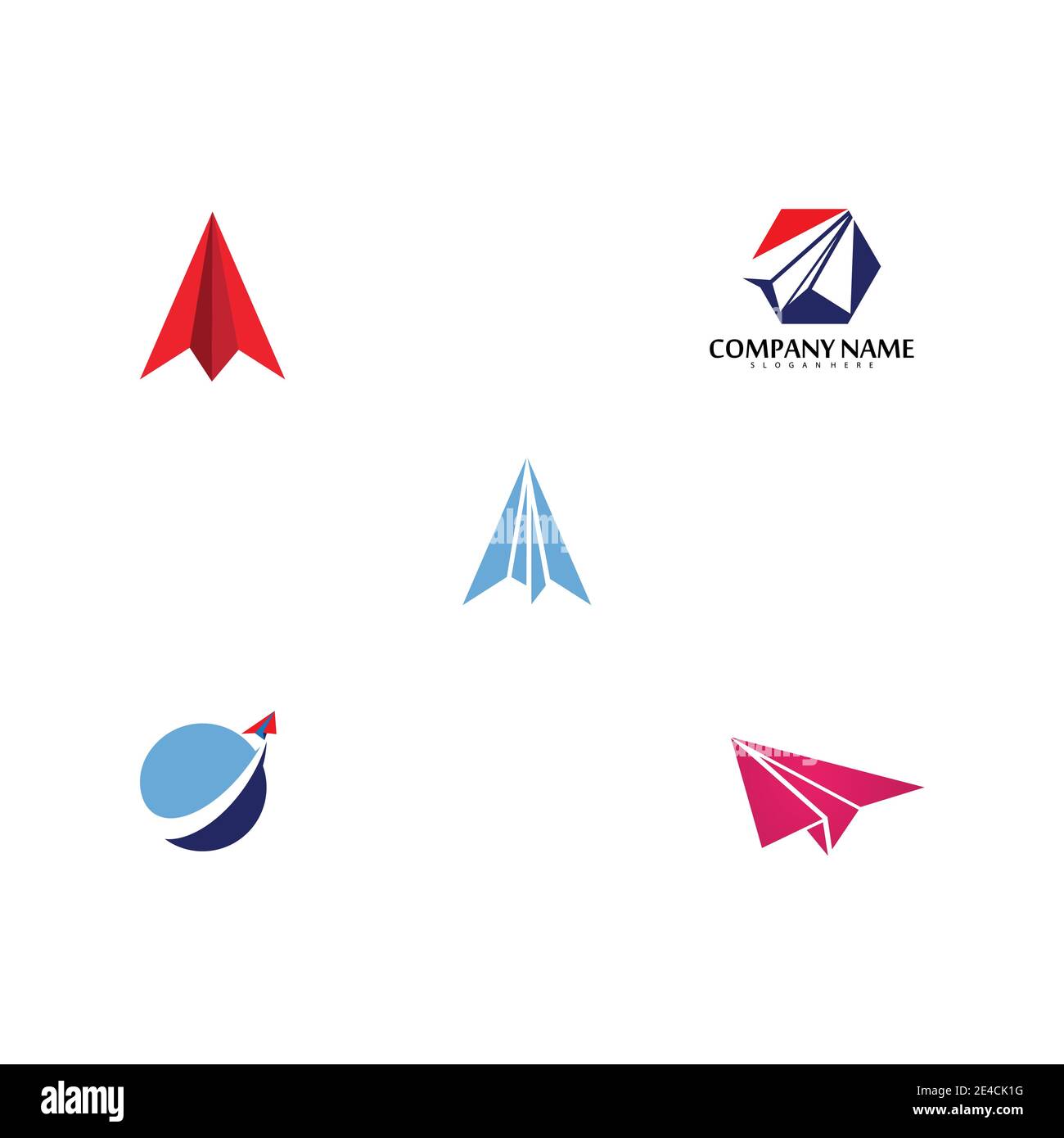 Set Paper plane logo vector illustration template Stock Vector Image ...