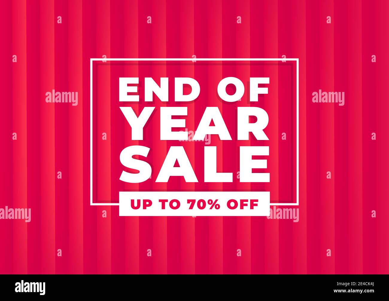 End of year sale banner. Red background special offers and promotion ...