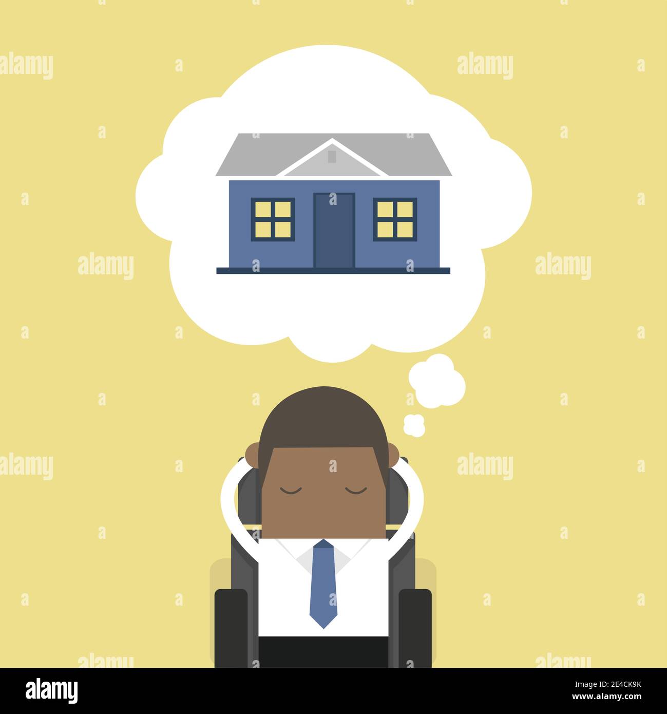African businessman is thinking about house Stock Vector Image & Art ...