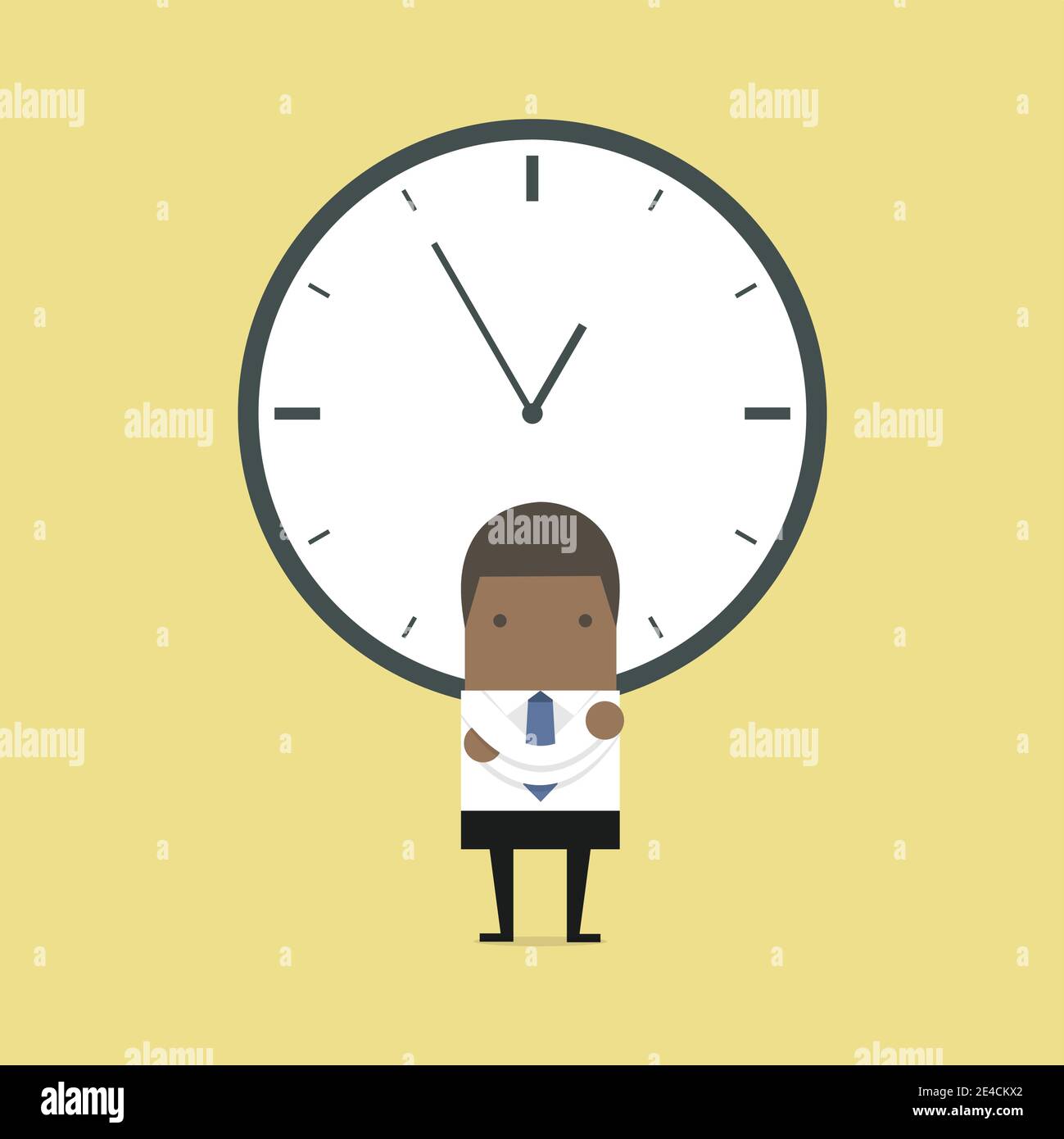 African businessman with big clock Stock Vector Image & Art - Alamy