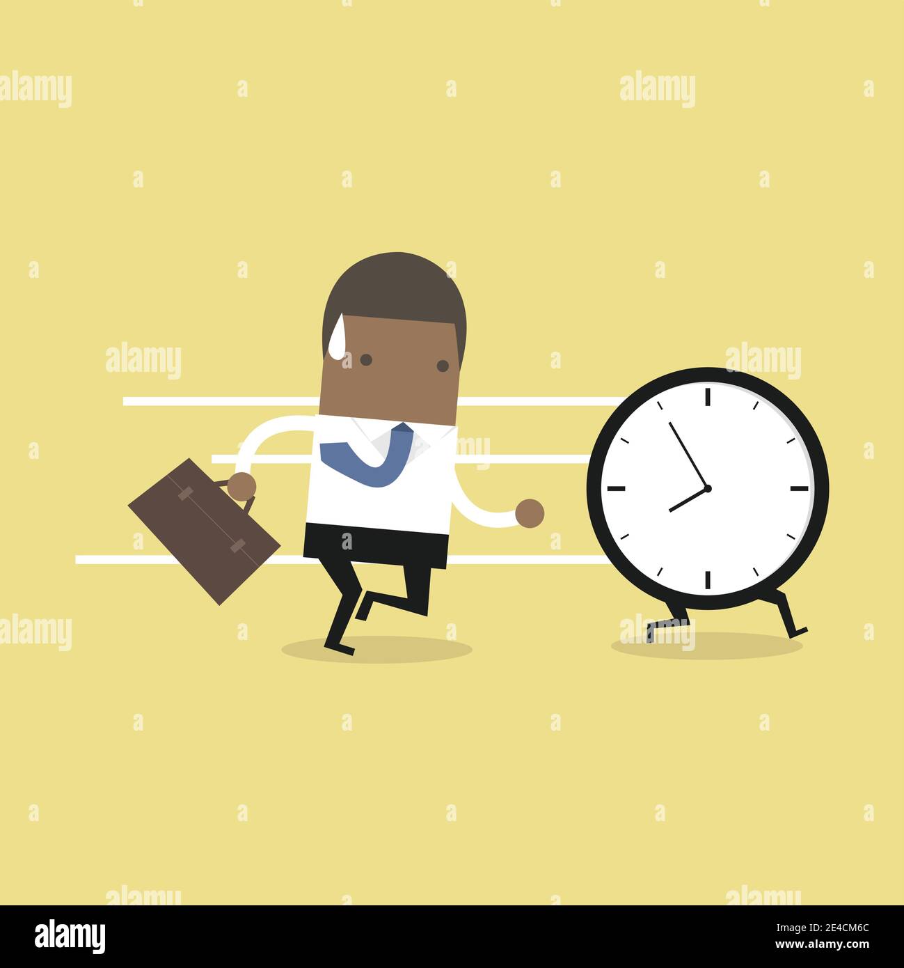 African businessman running follow the clock Stock Vector Image & Art ...