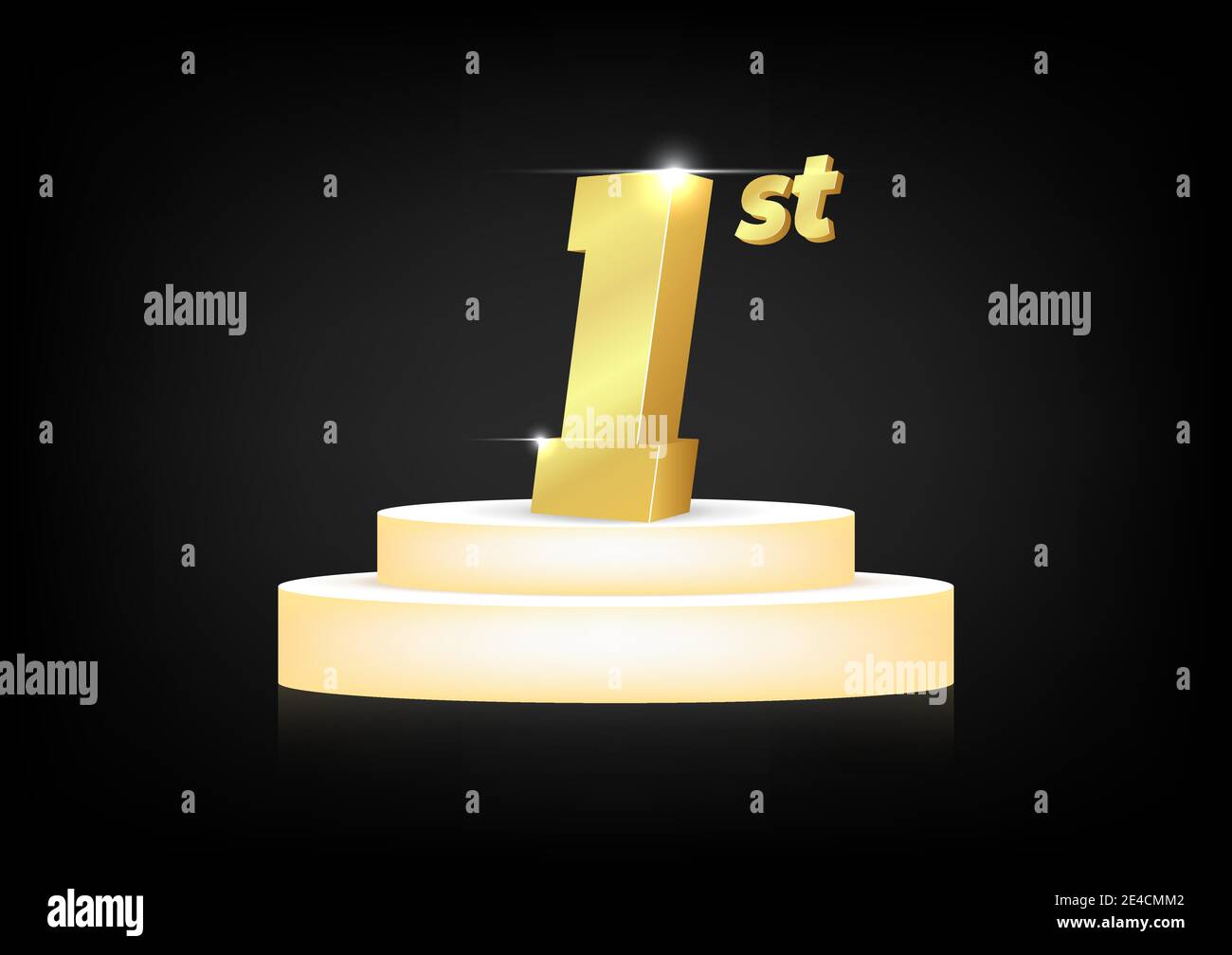Golden 1 st number on podium Stock Vector Image & Art - Alamy
