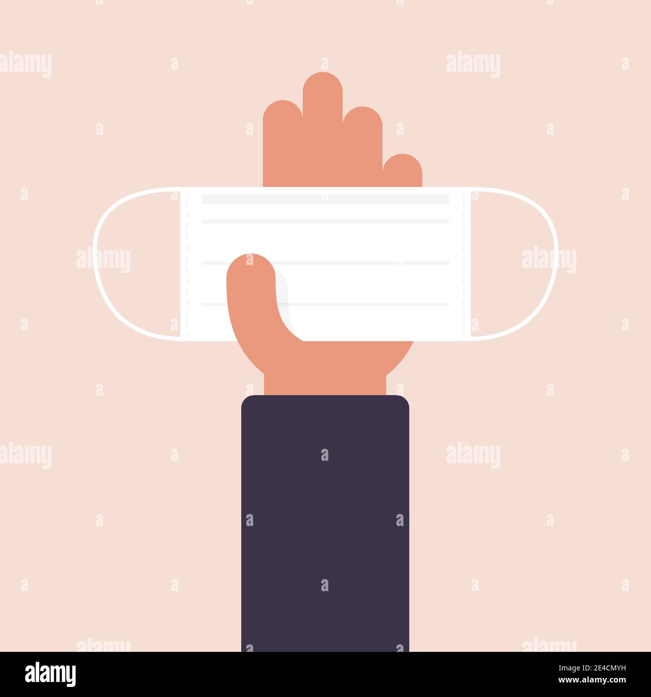 Doctor face mask holding Stock Vector Images - Alamy