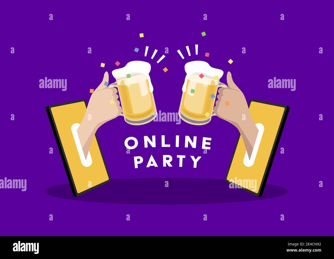 Hand holding phone glass beer Stock Vector Images - Alamy