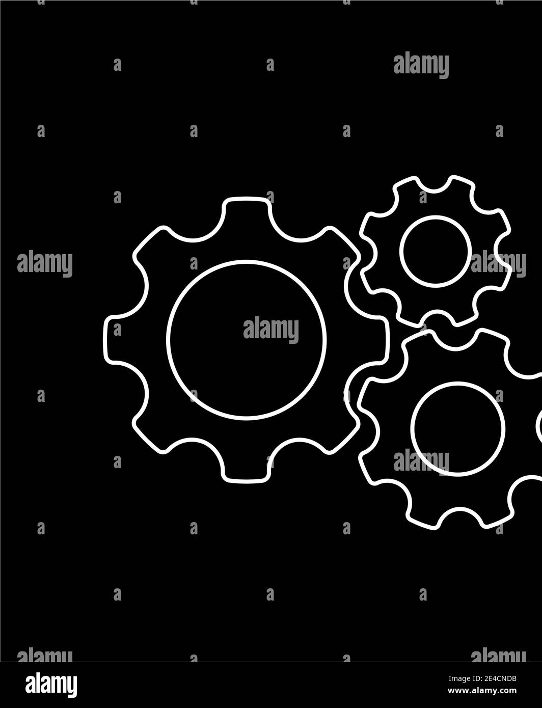 Simple white gear wheel Black and White Stock Photos & Images - Alamy