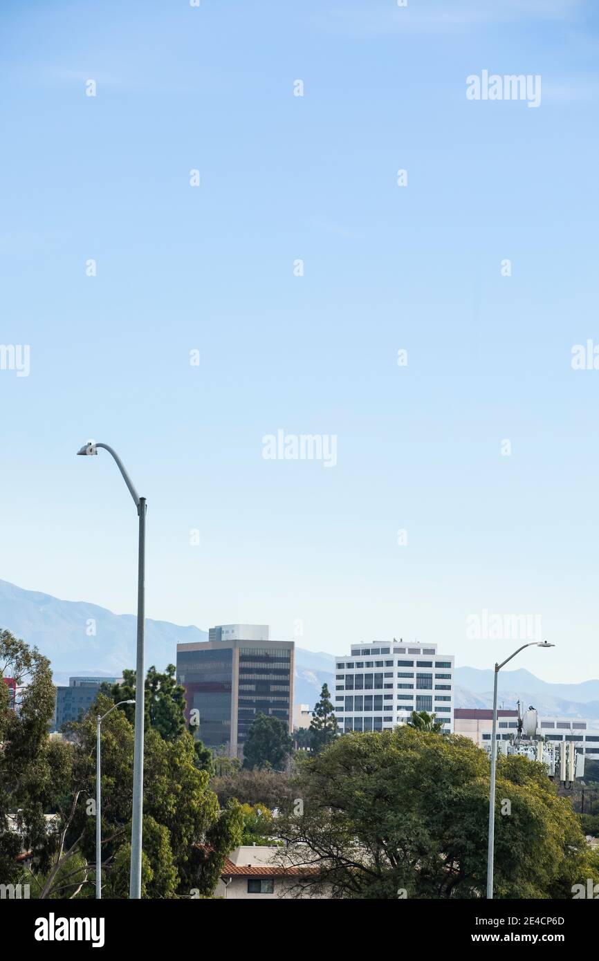 Daytime view of the skyline of Orange, California, USA Stock Photo - Alamy