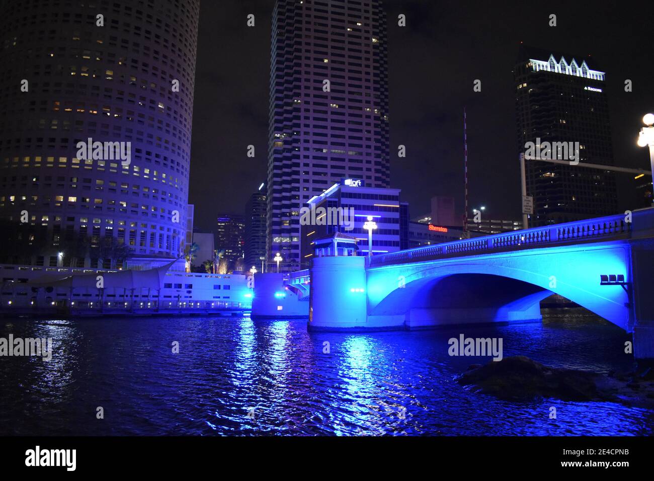 Downtown Bridge Blue Stock Photo - Alamy
