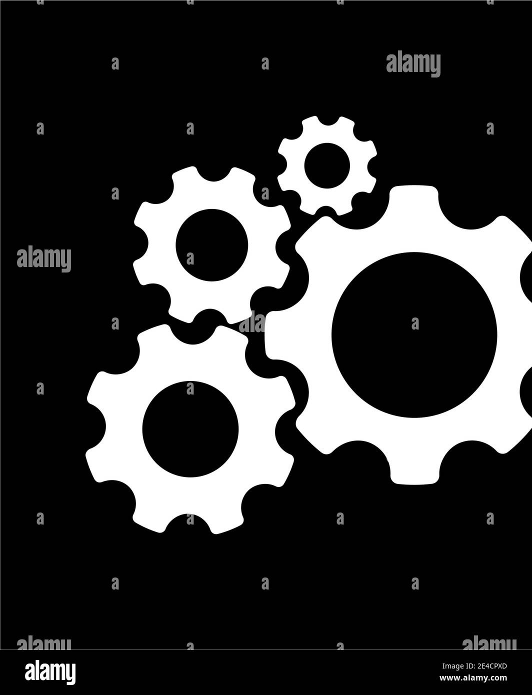 simple 4 Gear or cog vector icon symbolize setting and team work Stock ...