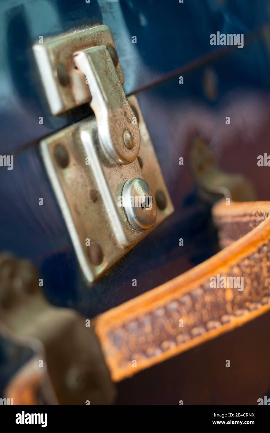 Close-up of a Vintage Suitcase Lock and handle Stock Photo - Alamy