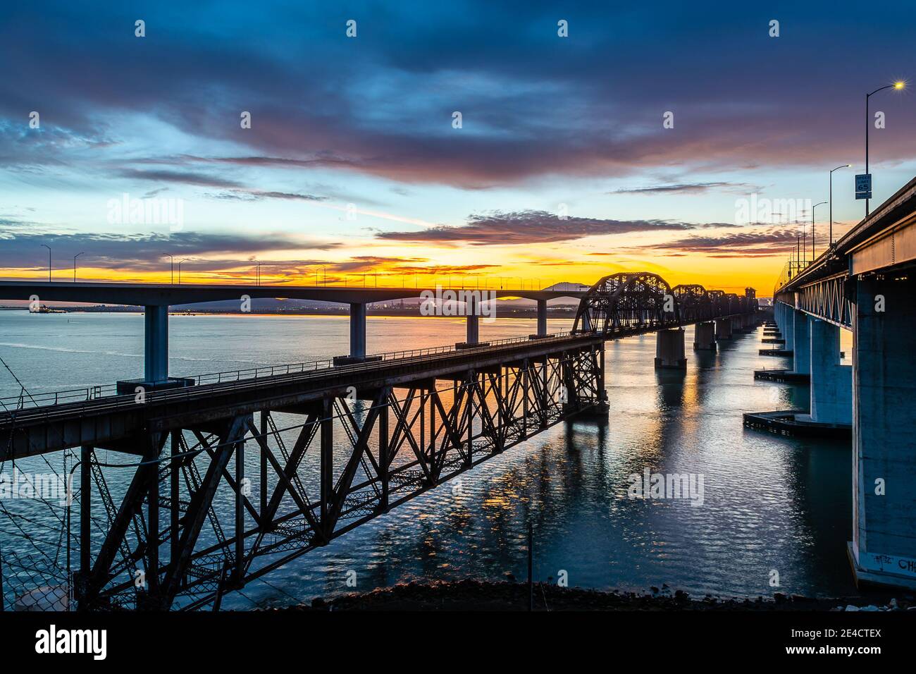 Sunrise from the Benicia Bridge Vista Point Stock Photo - Alamy