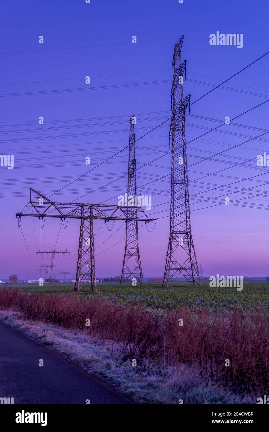 Power pylons, electricity pylons, power lines Stock Photo - Alamy
