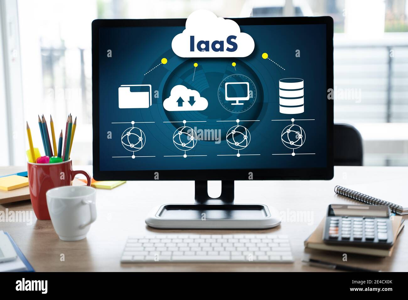 IaaS Infrastructure as a Service on screen Optimization of business ...