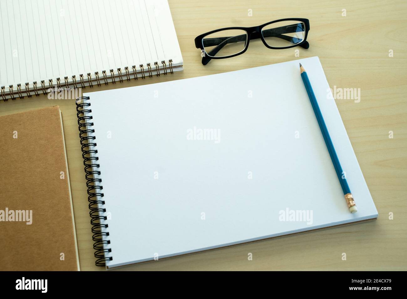 Blank plain notebook top view blank Design concept background for ...