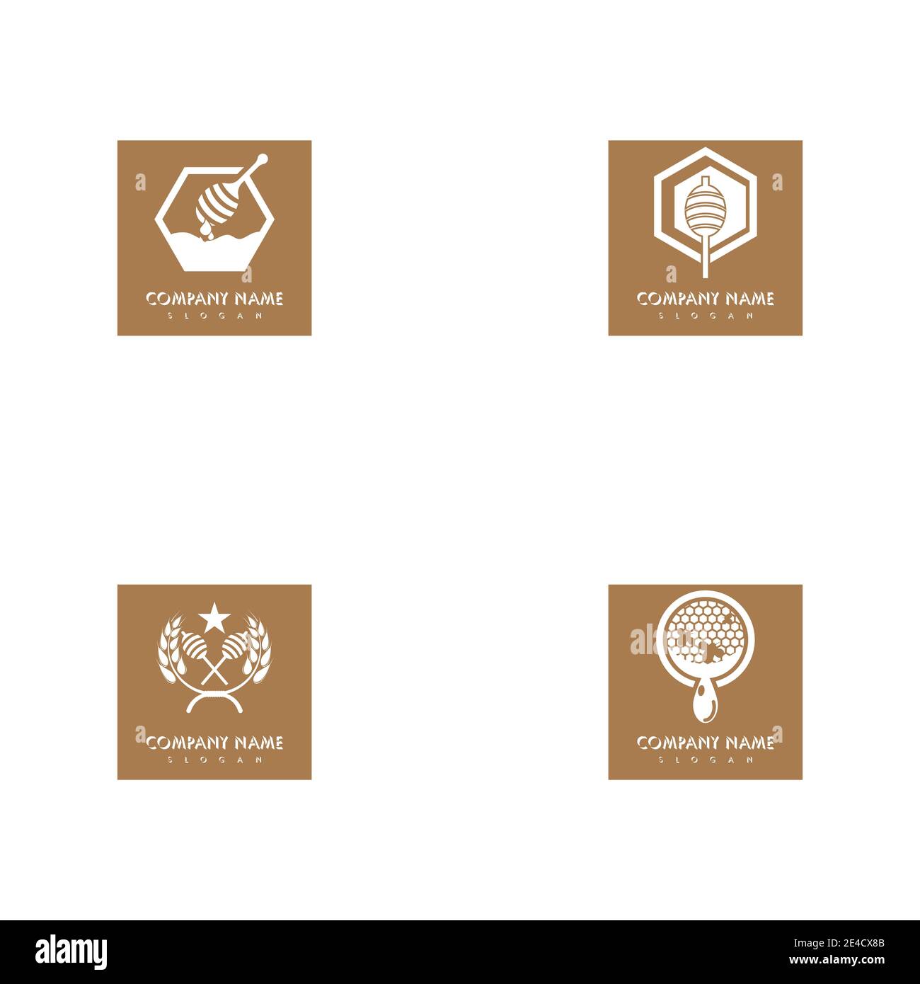 Set Honey Logo Template Design Vector Design Concept Symbol Stock ...