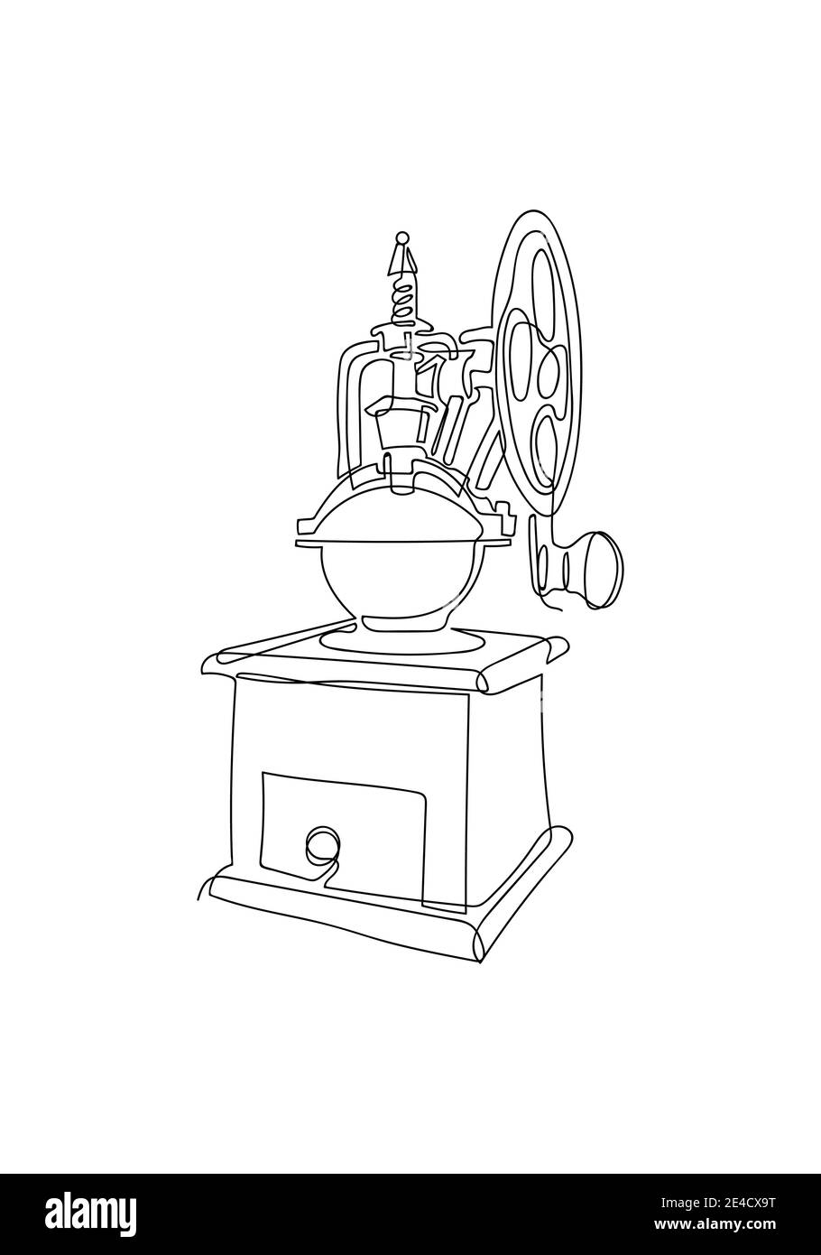 One Continuous line drawing of the coffee in modern minimalistic style ...
