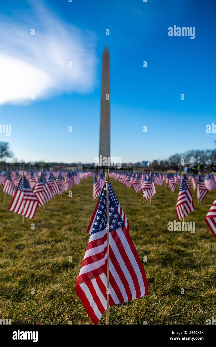 WASHINGTON D.C., JANUARY 22- "The Field of Flags" at the National Mall ...