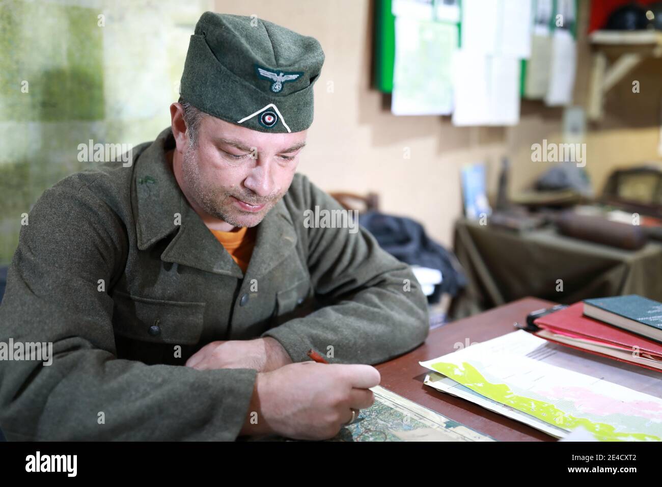 Reenactor german soldier uniform hi-res stock photography and images ...