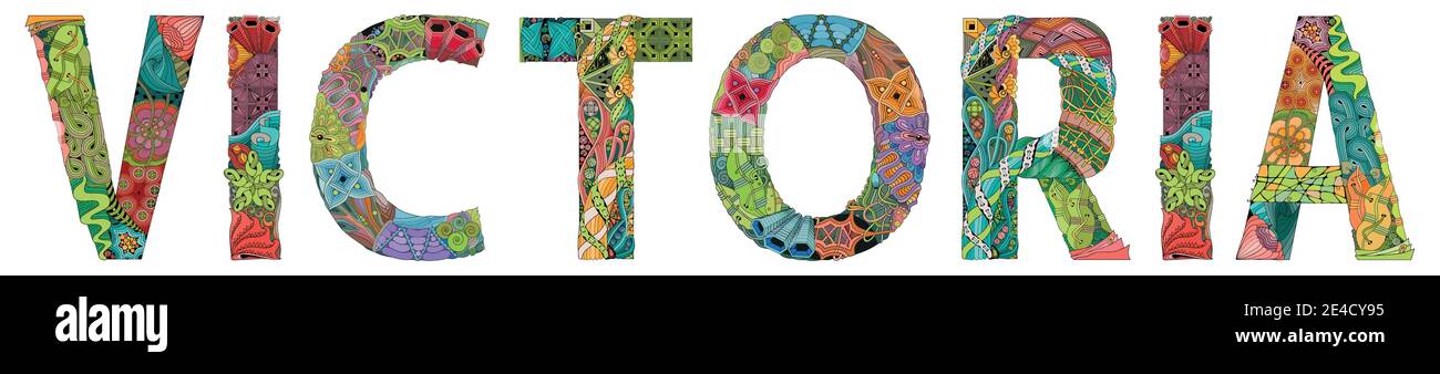 Hand-painted art design. Illustration Victoria city is the capital of ...