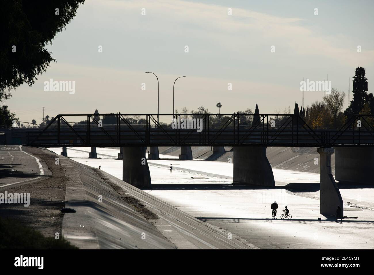 Santa Ana, California, USA - January 10, 2021: People walk on the ...