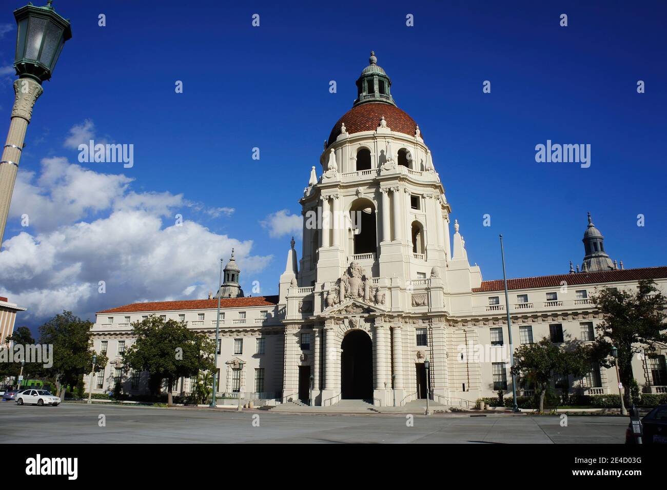 Exterior view of the famous Pasadena City Hall at Pasadena, California ...