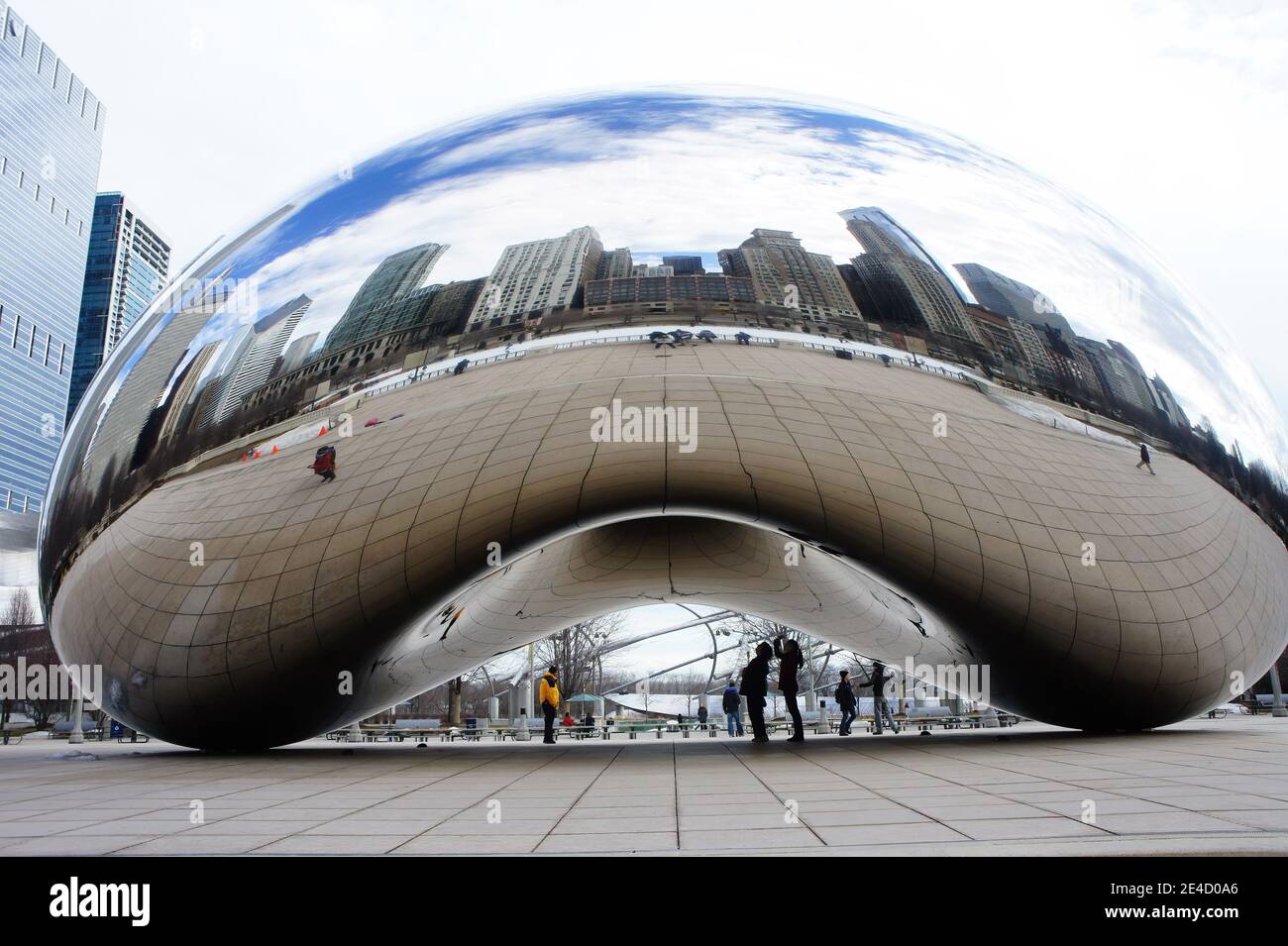 Chicago, JAN 31, 2012 - The beautiful Cloud Gate at Millennium Park ...