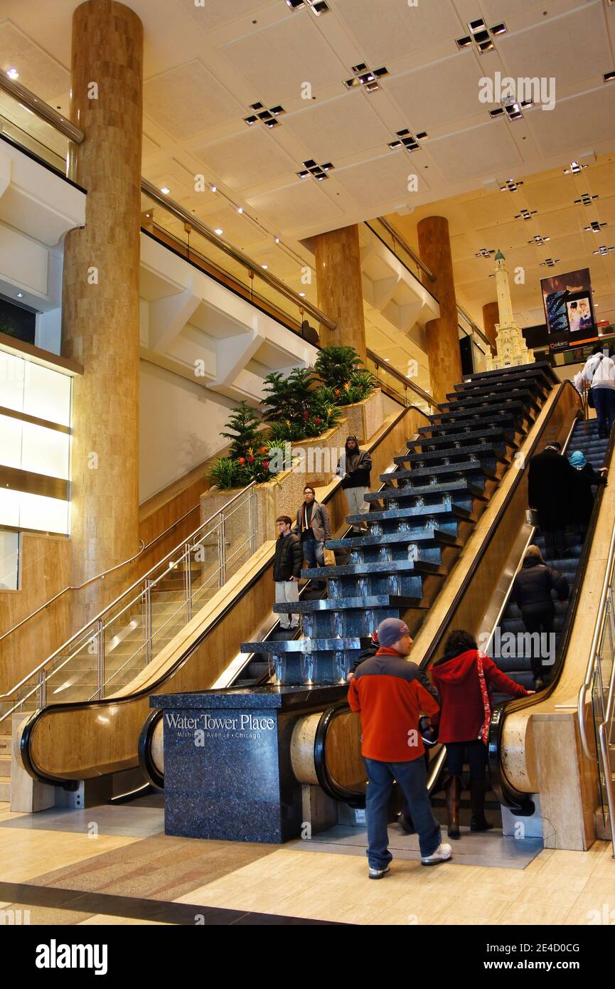Chicago, FEB 2, 2012 - Interior view of the Water Tower Place Stock ...