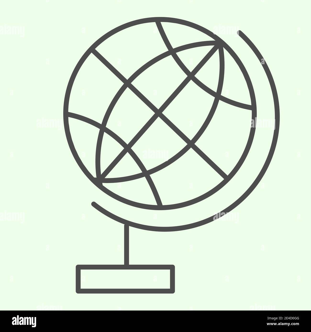 Globe thin line icon. Planet Earth for schools studying outline style ...