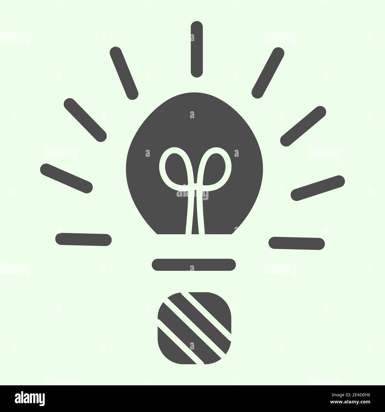 Light bulb solid icon. Studying and innovation lamp sign glyph style pictogram on white ...