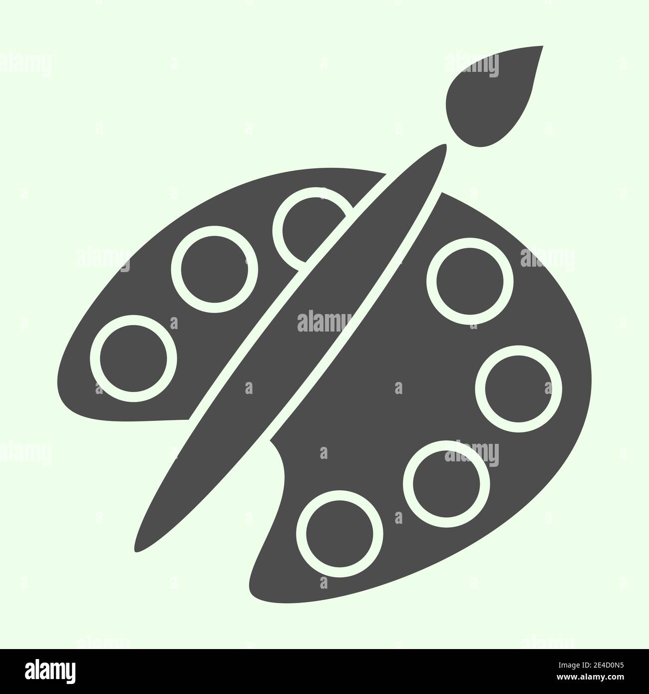 Paints solid icon. Palette with paint and brush glyph style pictogram ...