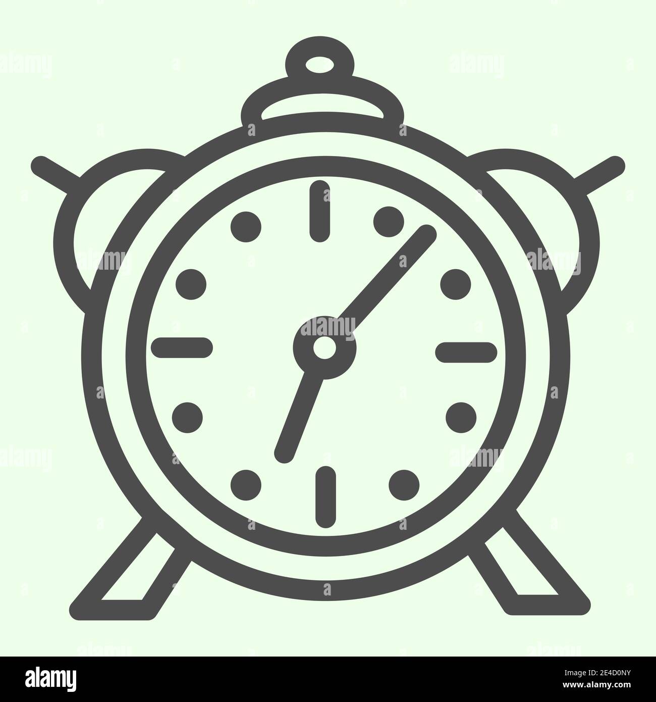 Alarm clock line icon. Classic retro table clock outline style ...