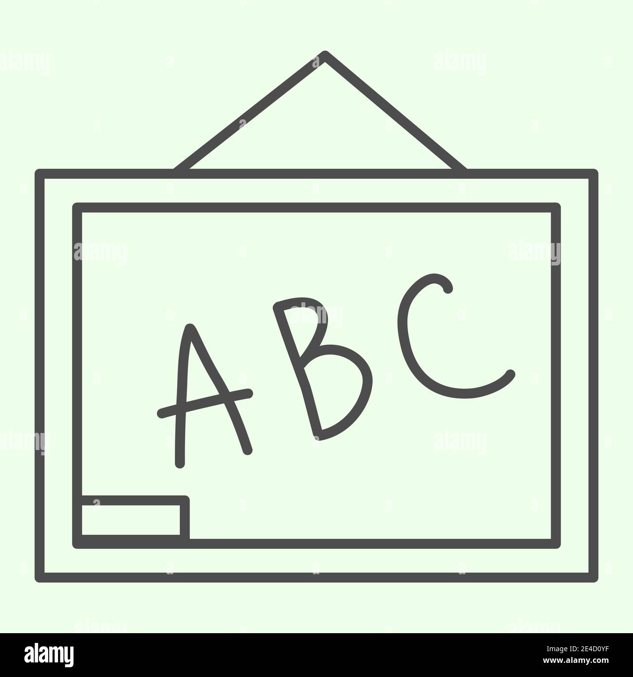 School desk line icon Stock Vector Images - Alamy