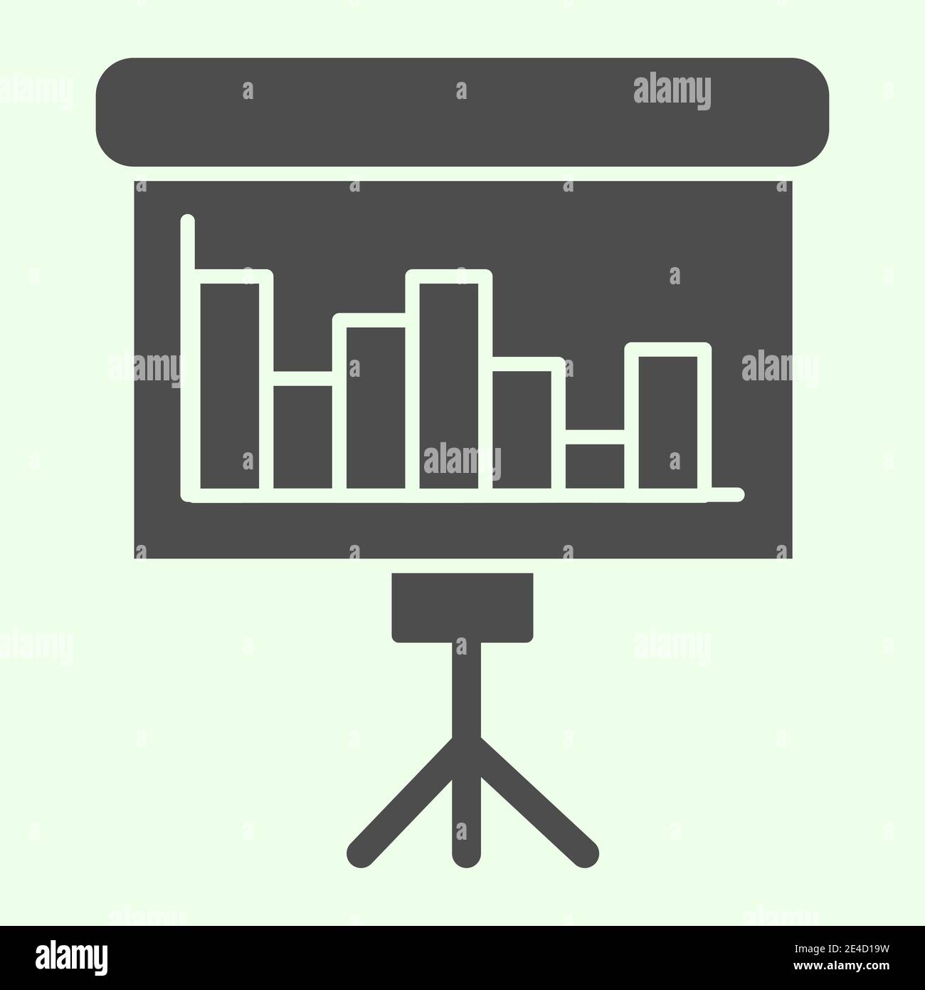Business presentation stand solid icon. Flip chart with diagram glyph ...