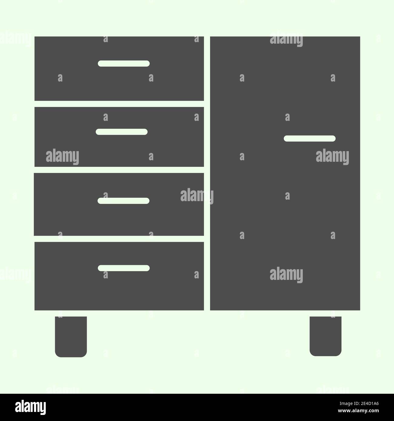 Bedside table solid icon. Company achieve cabinets for documents and files glyph style pictogram ...