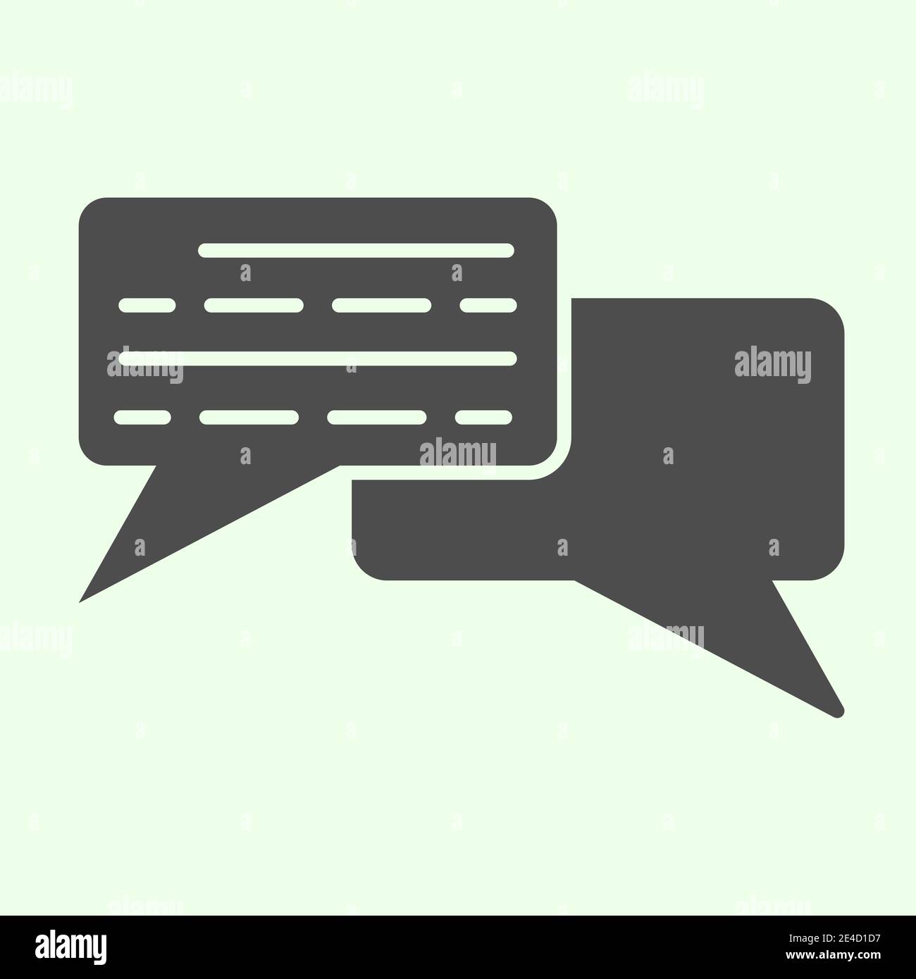 Dialogue solid icon. Square conversation bubbles glyph style pictogram ...