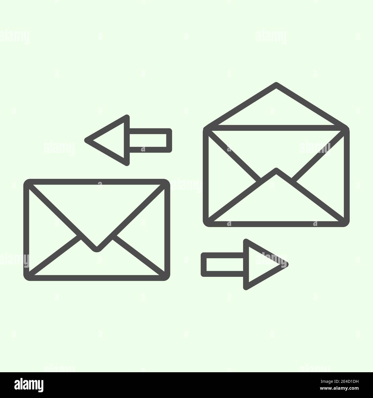 Correspondence thin line icon. Mail exchange outline style pictogram on ...