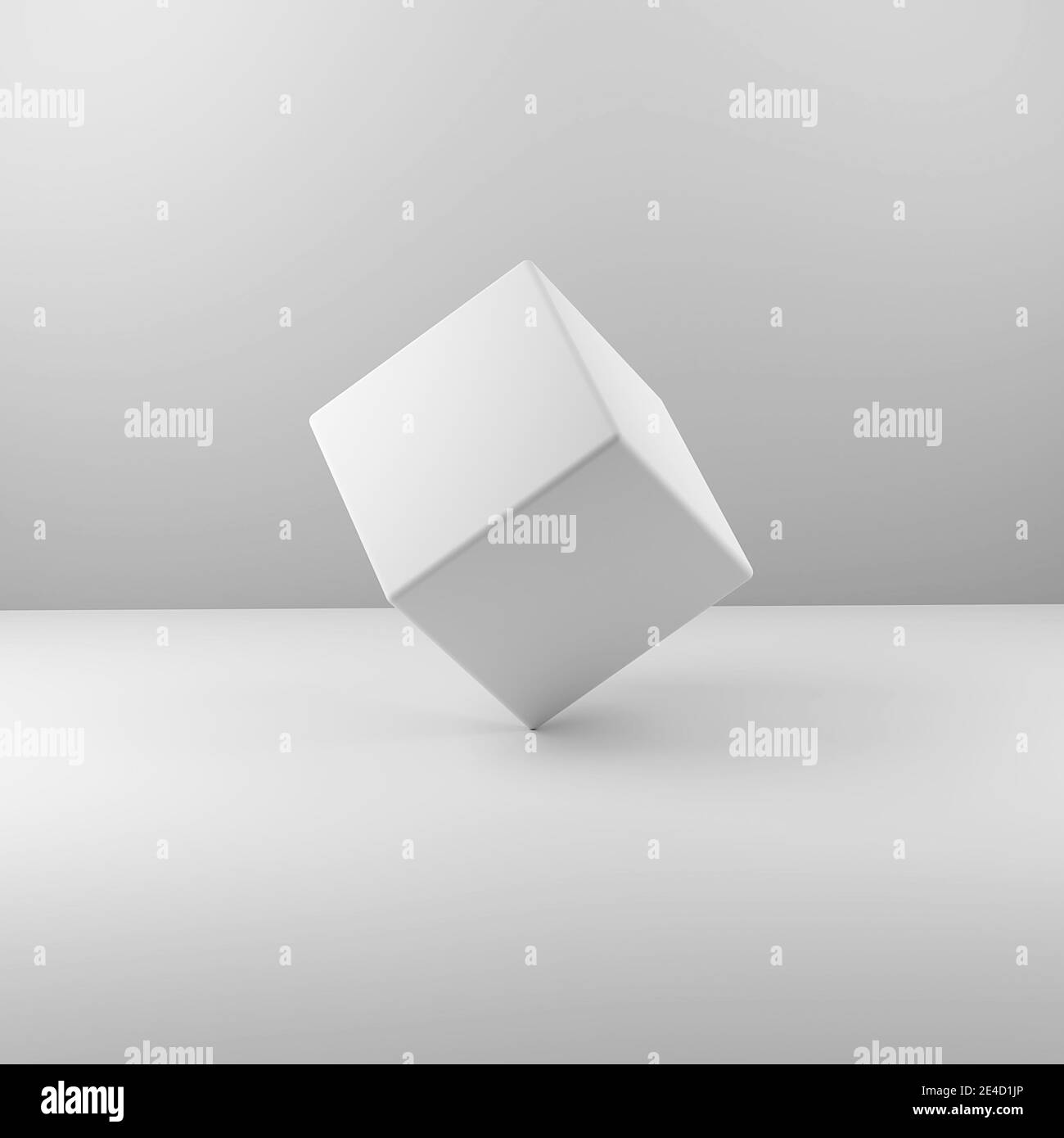 Geometric real plastic cube on White background. 3d illustration Stock ...