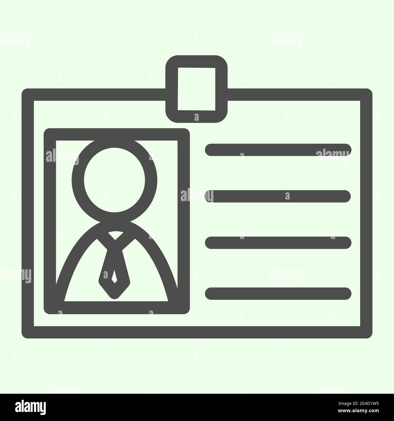 Badge line icon. Personal employee identity card with photo outline ...