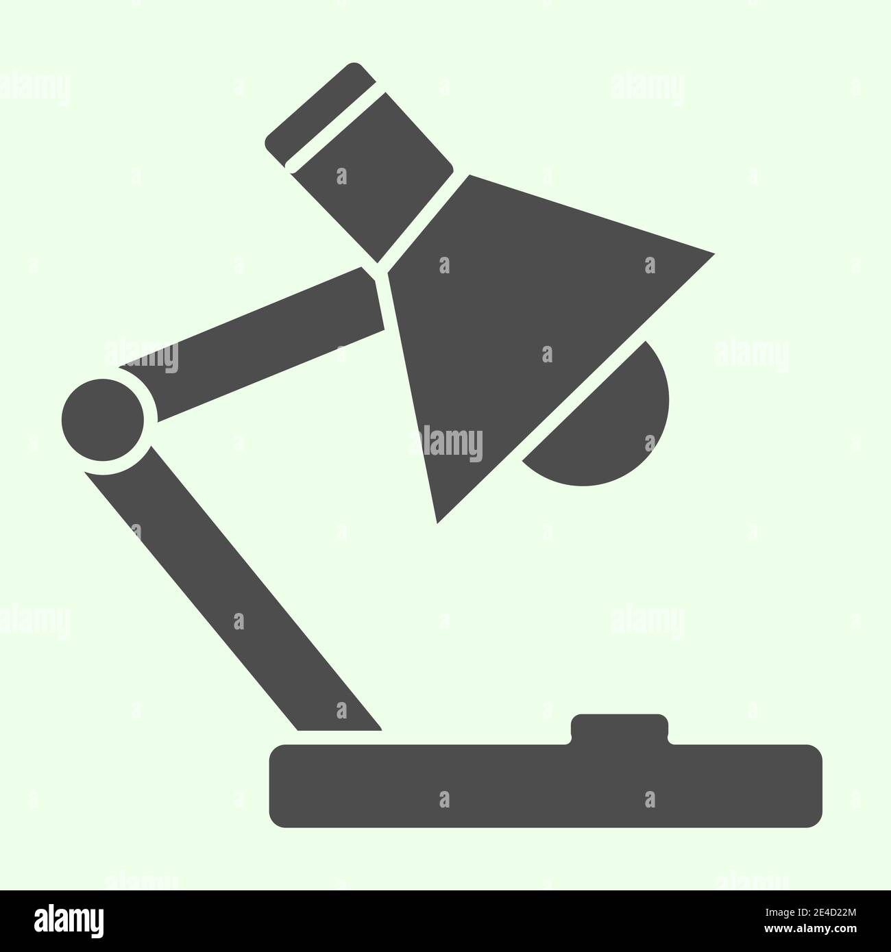 Office reading lamp solid icon. Table lamp for education and work glyph ...