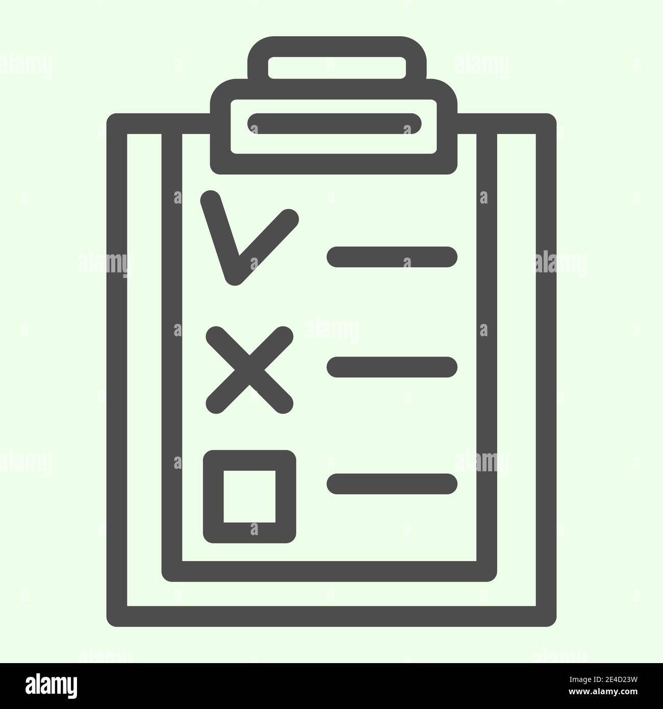 Check list line icon. Office clipboard with marked and canceled items ...