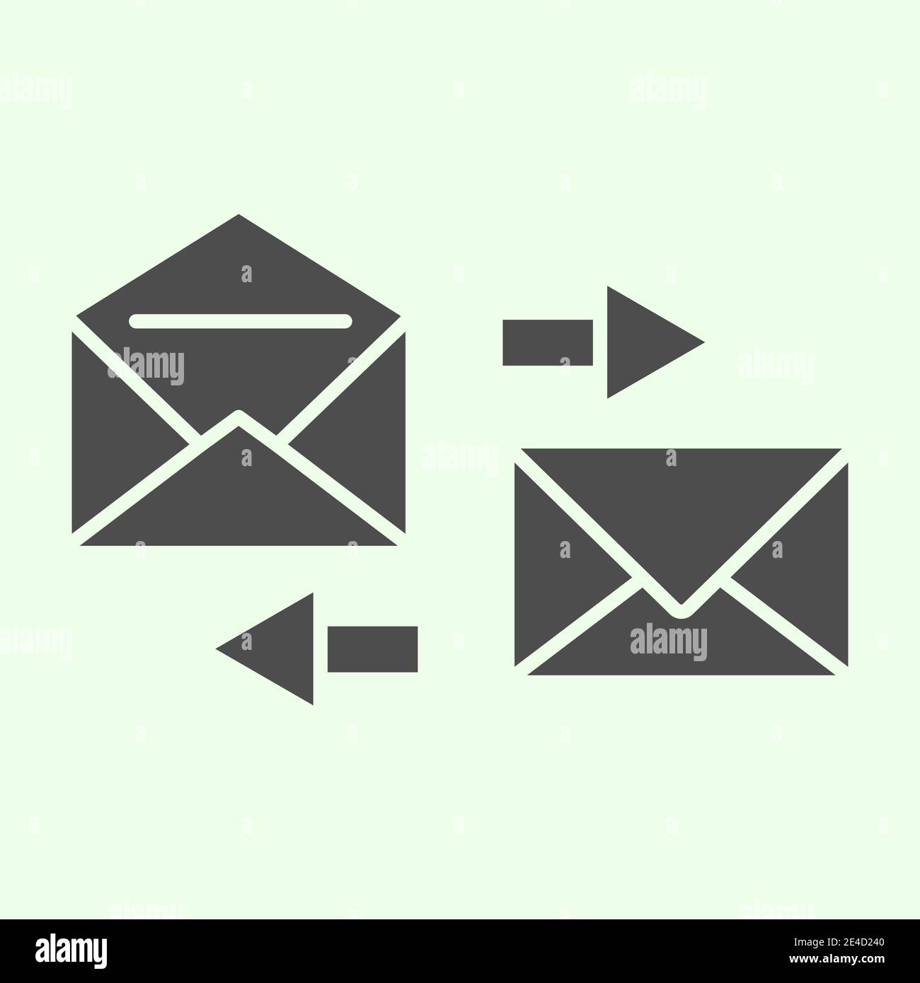 Correspondence solid icon. Mail exchange glyph style pictogram on white ...