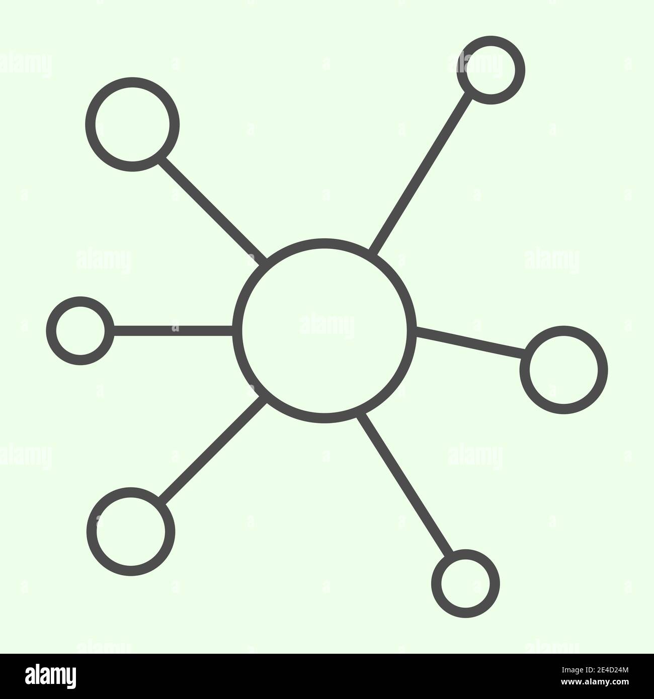 Cells thin line icon. DNA or DNK molecule symbol outline style ...